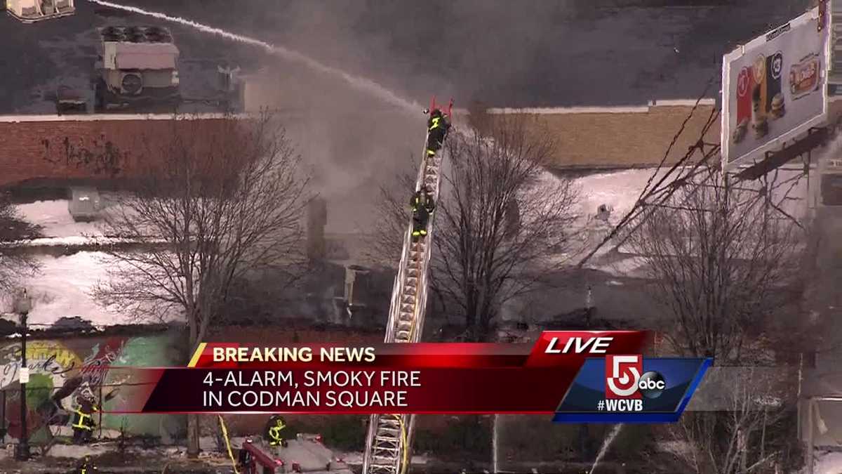 4-alarm fire rips through building