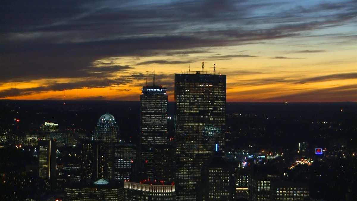 Watch this spectacular November sunset over Boston