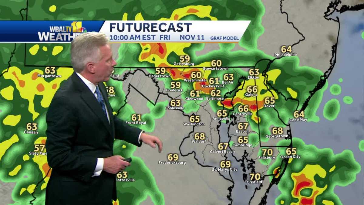 Tom's timeline of heavy rain Friday