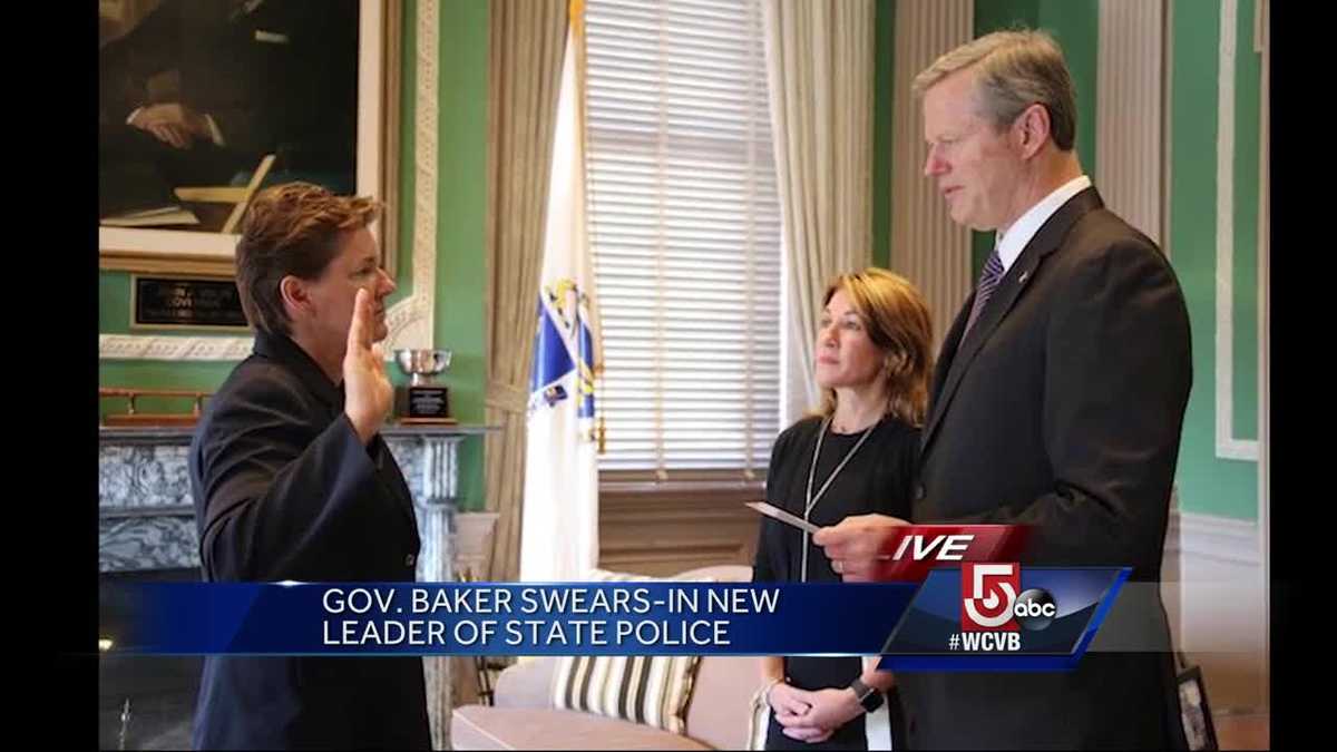 Gov. Baker swears-in new leader of state police