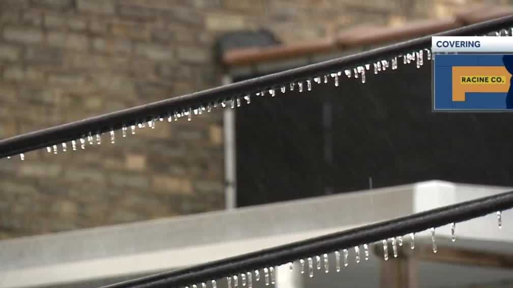 All-day freezing rain and sleet leaves behind layer of ice in Racine County
