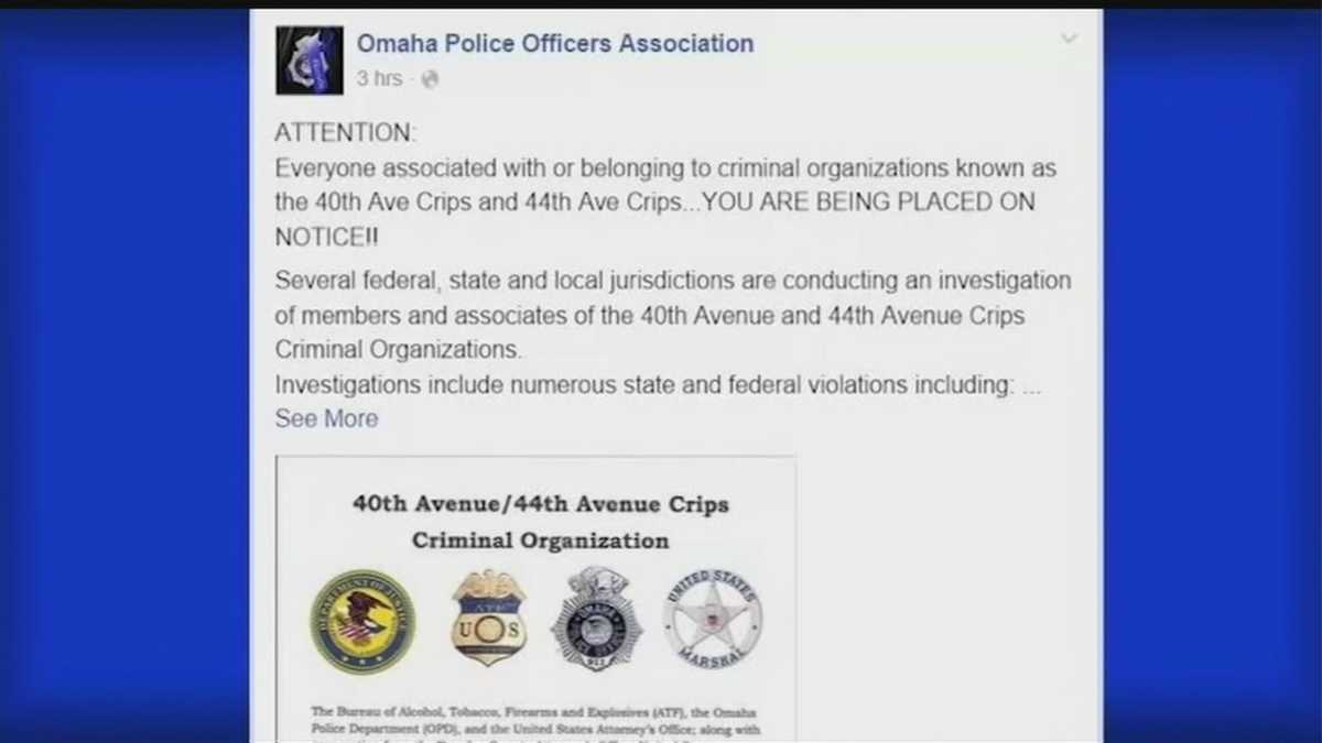 Omaha police union issues warning to gang members