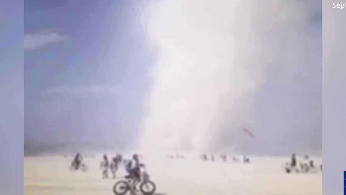 Desert Dust Devil Spins at Burning Man