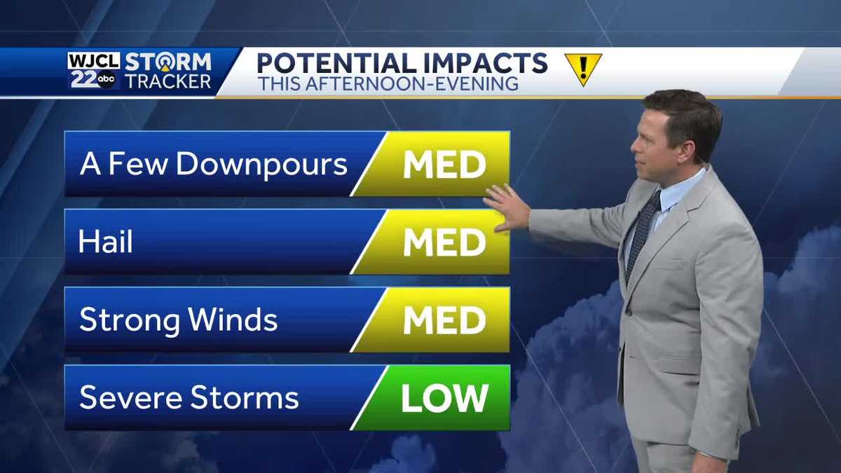 Impact Weather Day: Isolated severe thunderstorms after 3 pm