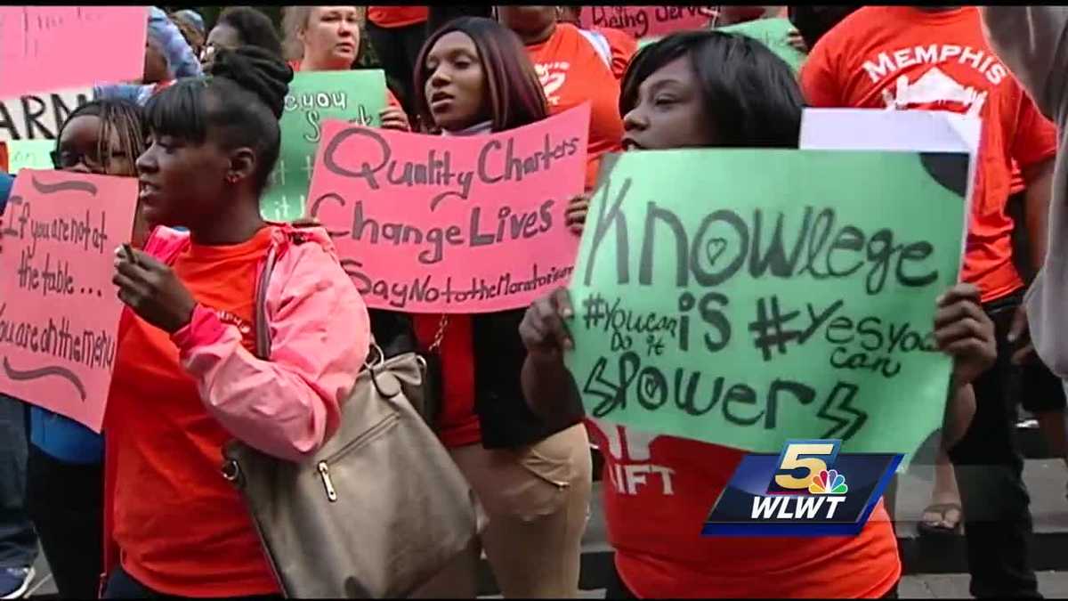 Parents protest downtown against NAACP's vote on charter schools