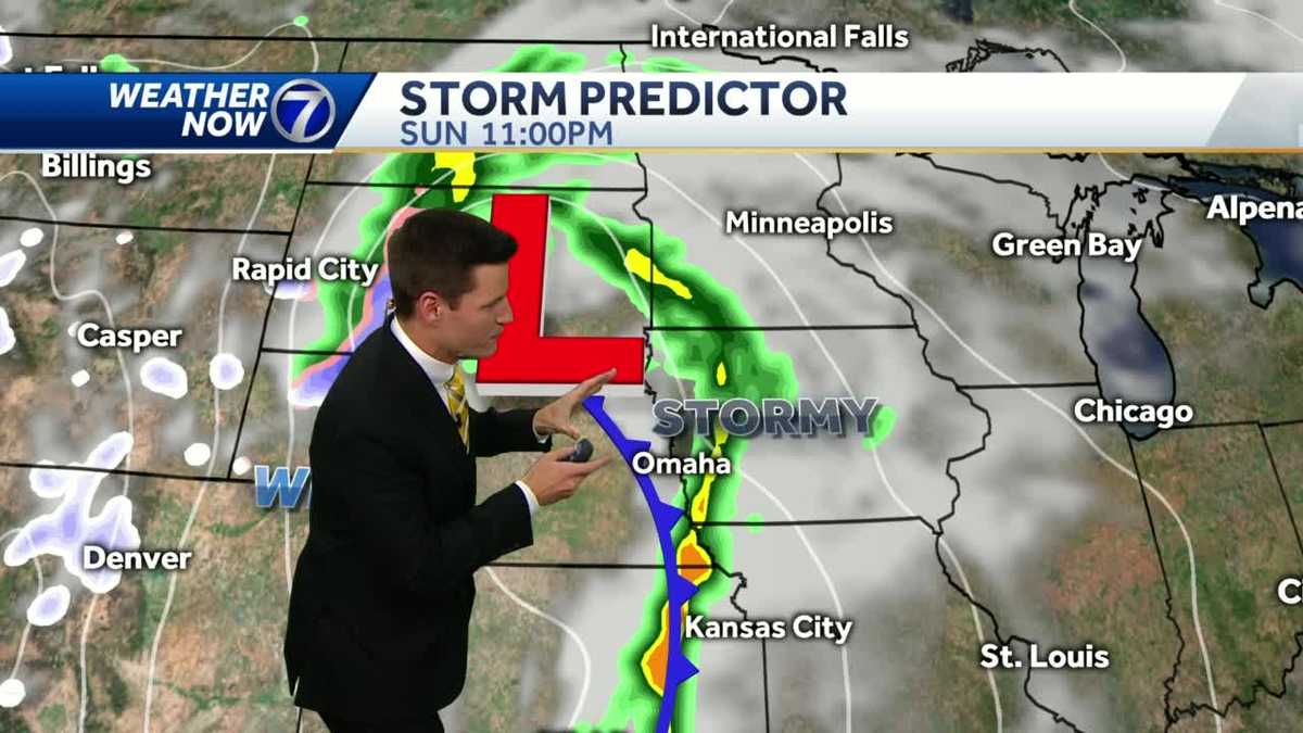 Scattered t-showers likely Sunday evening