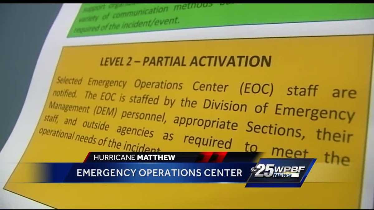 EOC monitoring Hurricane Matthew