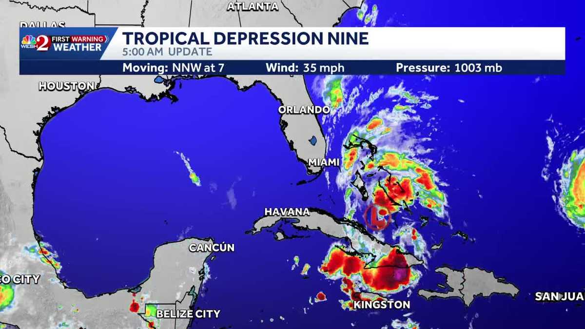 Tropical Depression 9 to bring heavy rain to Bahamas, Cuba today before ...