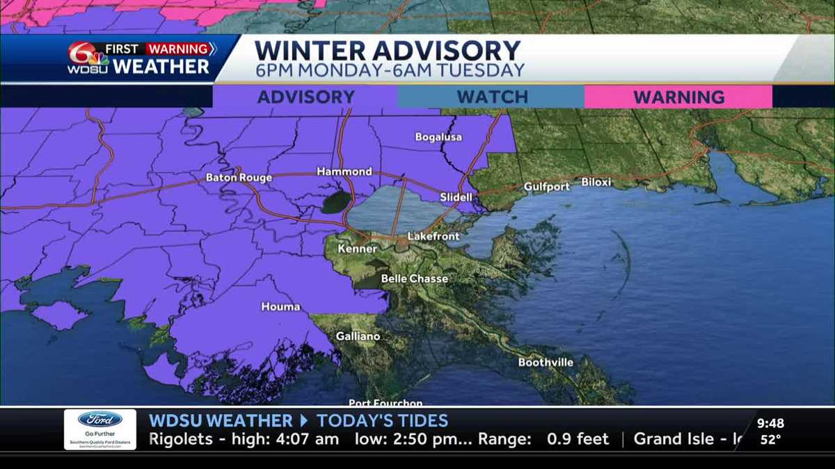 Winter weather advisory on Monday night