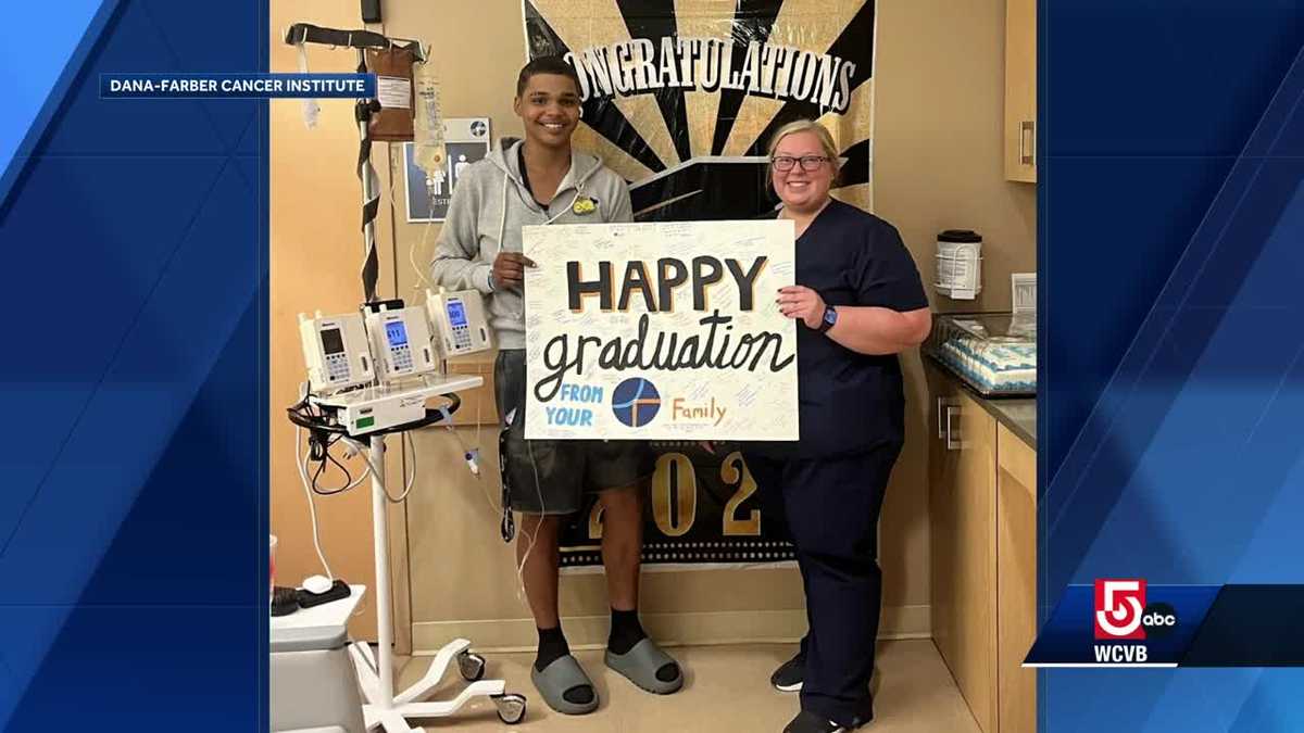 Mass. teen celebrates graduation from high school, cancer