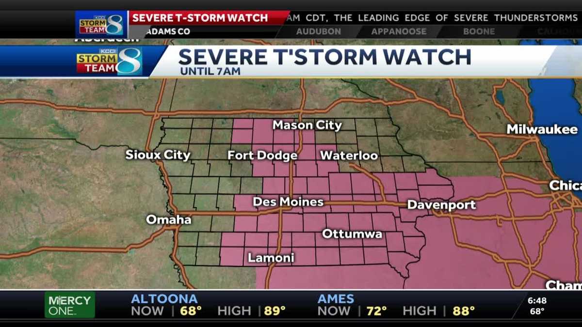 Storms possible through the day Tuesday