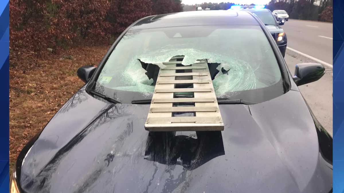 Ladder crashes through windshield of vehicle on Interstate 95