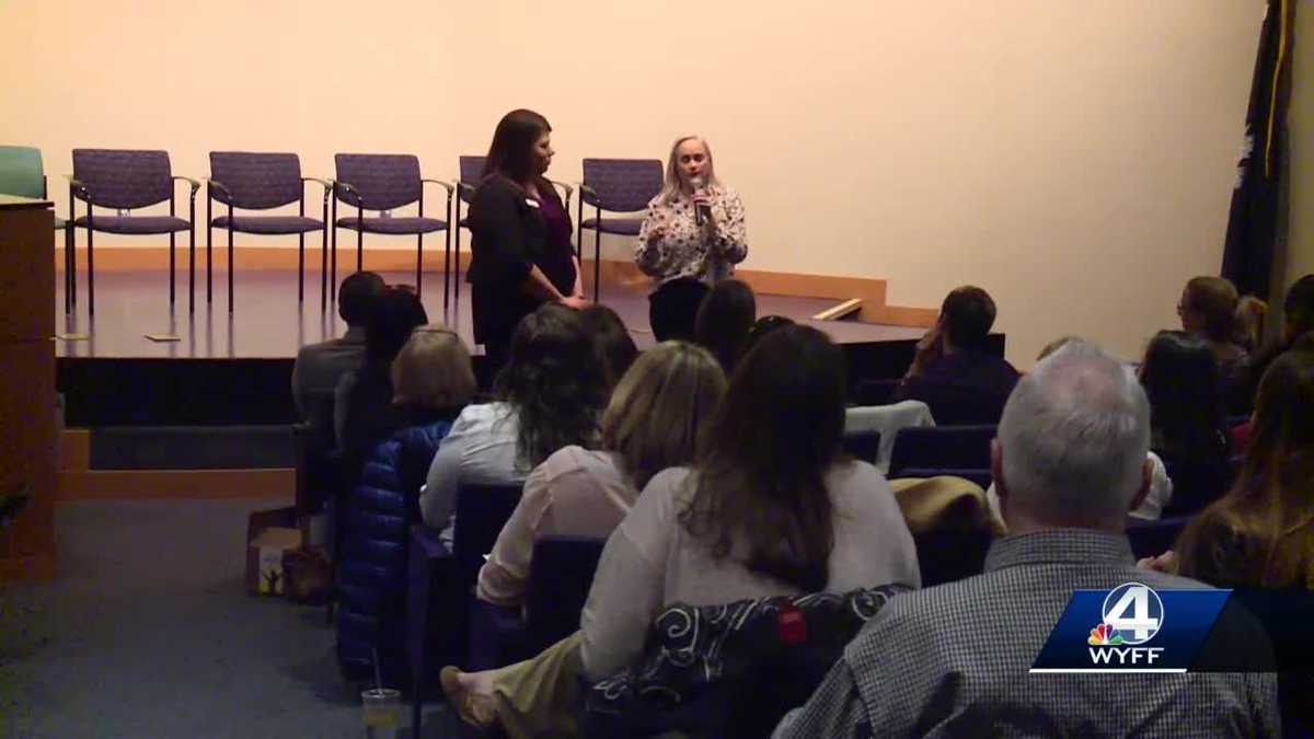 Survivor speaks during Human Trafficking Awareness Month event