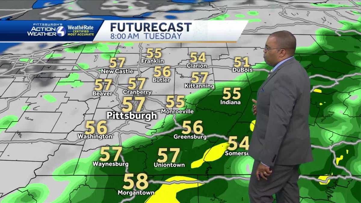 Morning rain, afternoon sunshine Tuesday