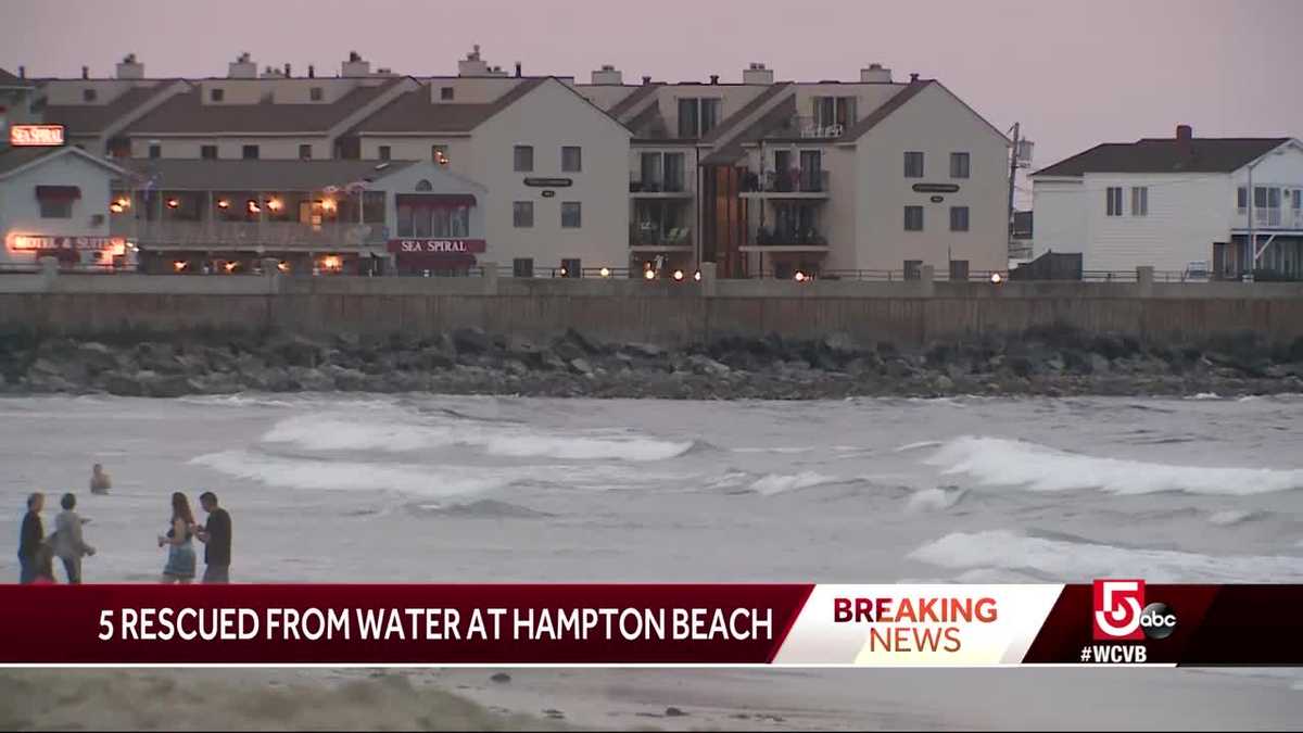 Five swimmers rescued from ocean at Hampton Beach Five swimmers rescued from ocean at Hampton Beach