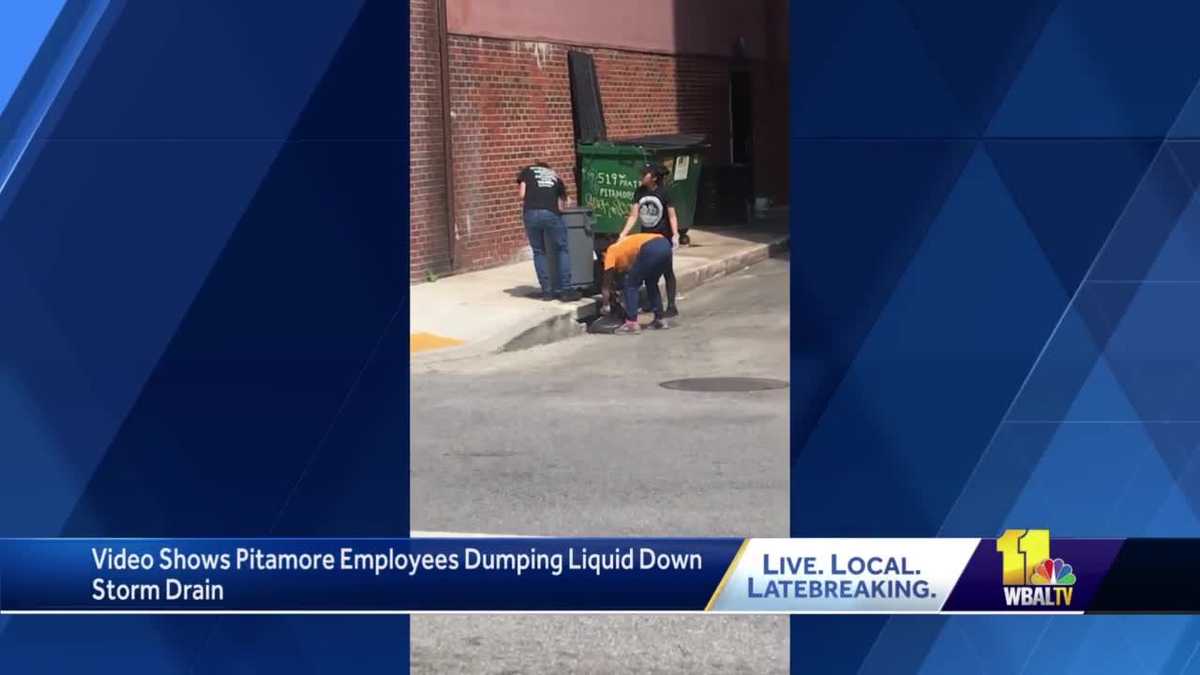 Video shows Pitamore employees dumping liquid down drain