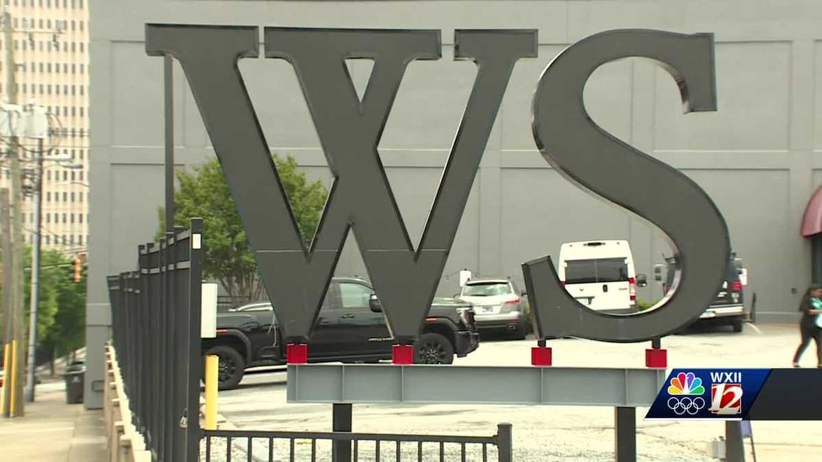 New greeting sits outside Camel City BBQ Factory in Winston-Salem