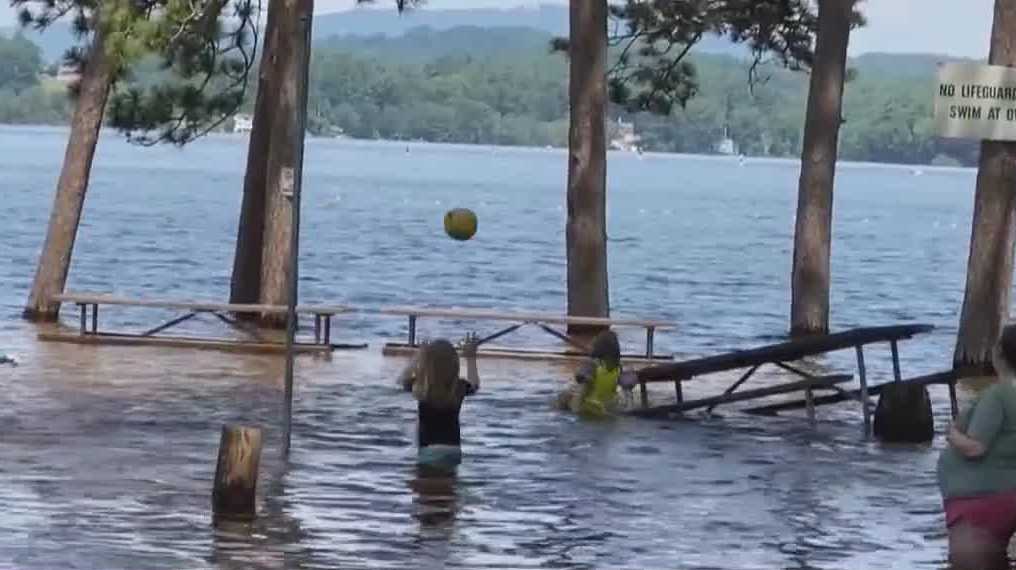 Lake Massasecum Campground partially flooded