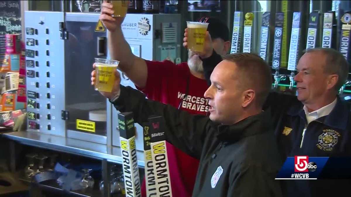 First pints of beer brewed to benefit fire Lt. Jason Menard's family poured