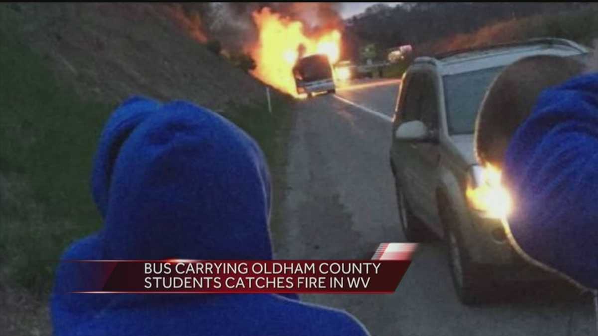 Bus carrying Oldham County students catches fire