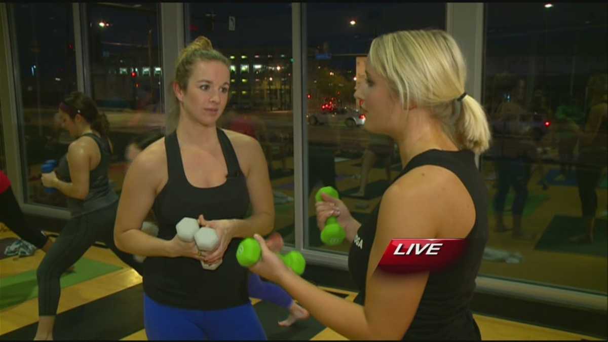 Kim St. Onge tries power yoga