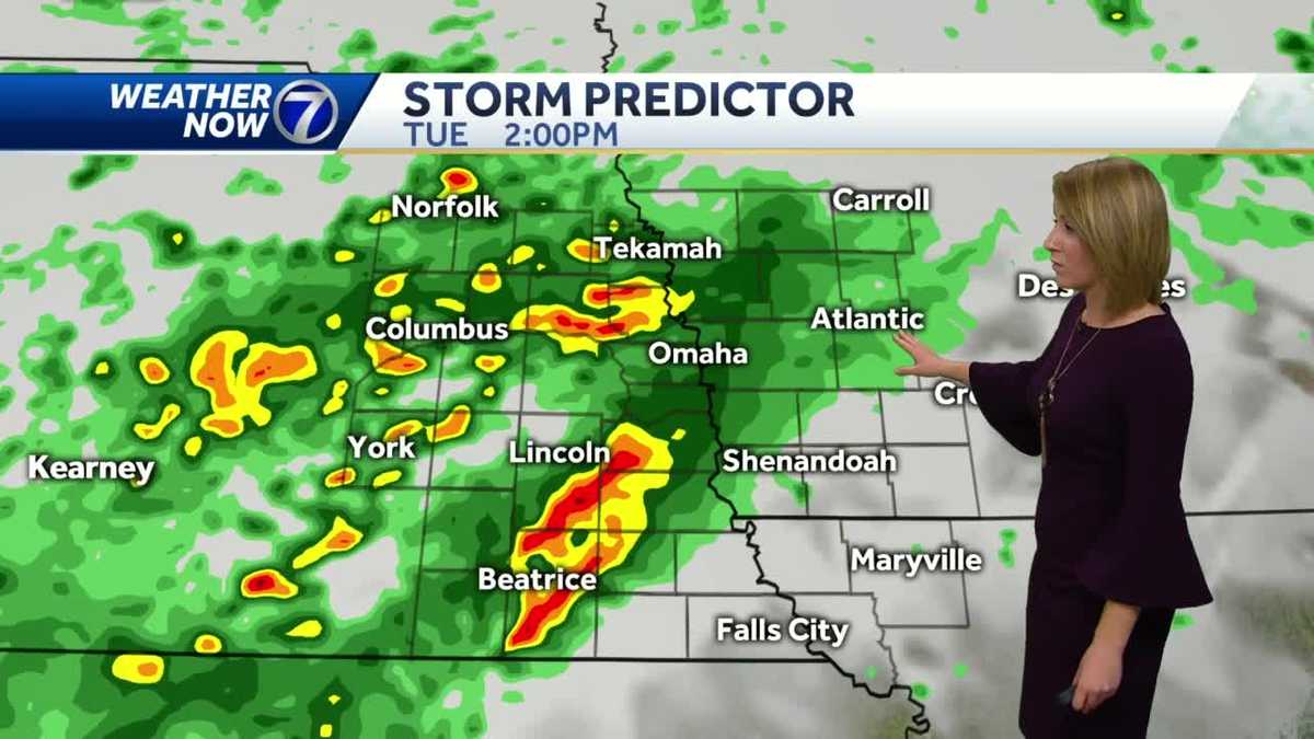 Isolated storms early, widespread heavy rain Tuesday afternoon