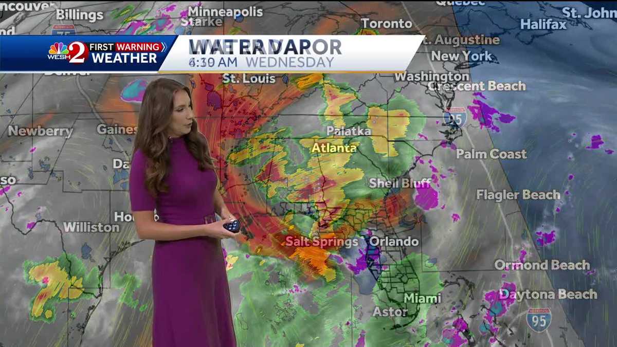Showers and storms Wednesday morning
