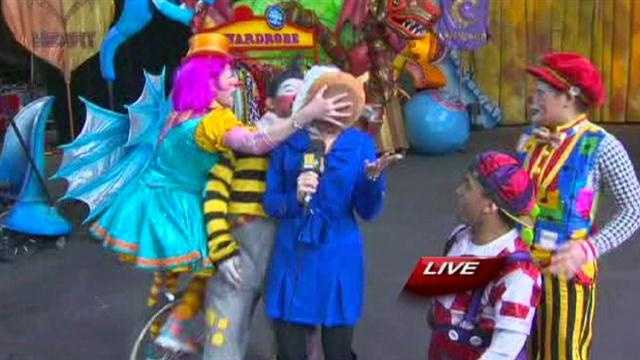 Ava gets pie in the face at circus!