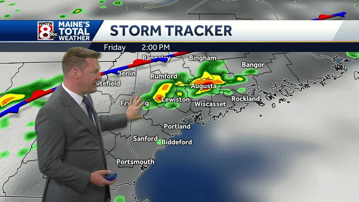Humidity eases a little with rain Friday into Saturday