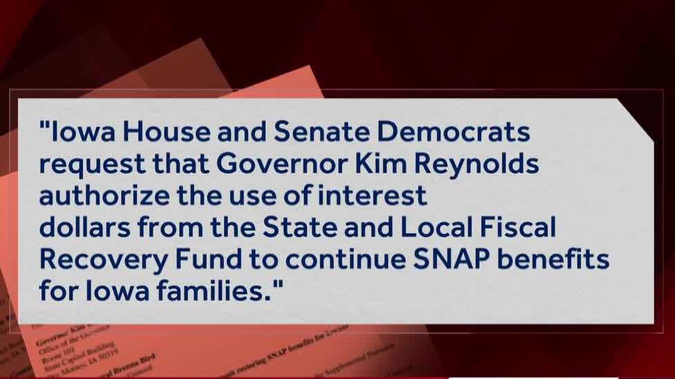 Iowa Democrats urge governor to use state funds for SNAP benefits