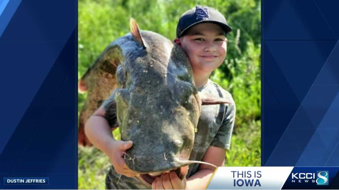 10-year-old Iowa boy reels in massive catfish