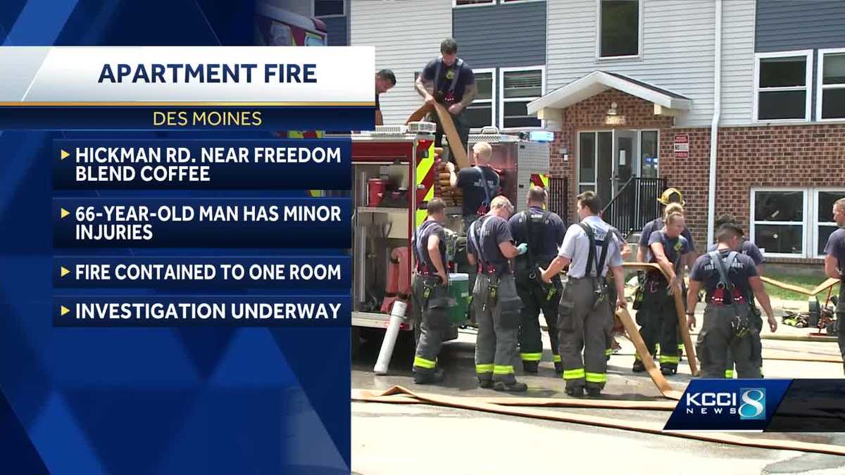 Des Moines man sustains minor injuries in apartment fire
