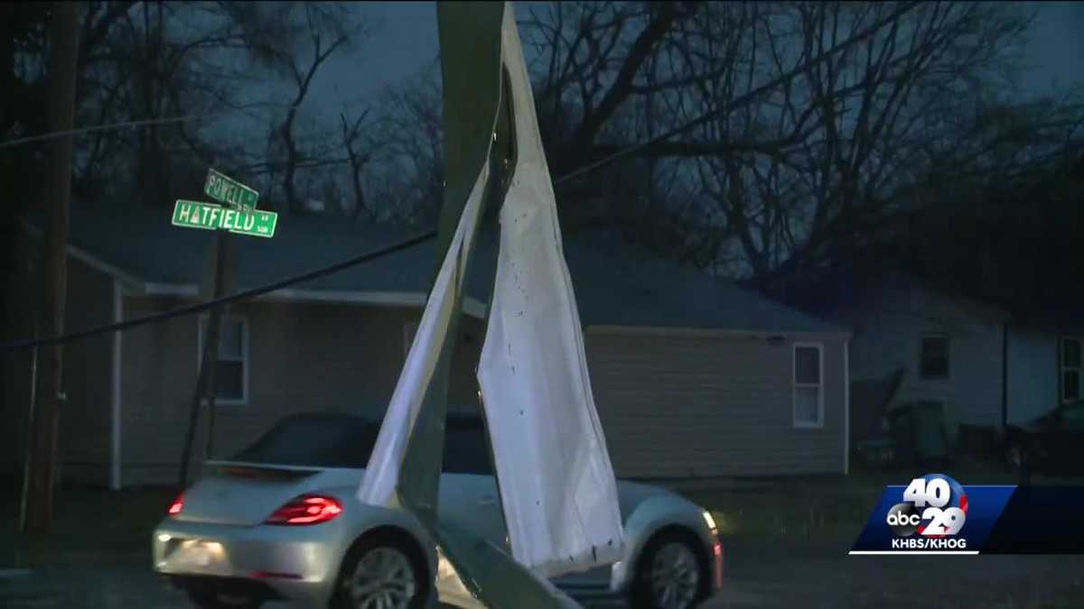 Power lines hanging over road, causing danger in Arkansas