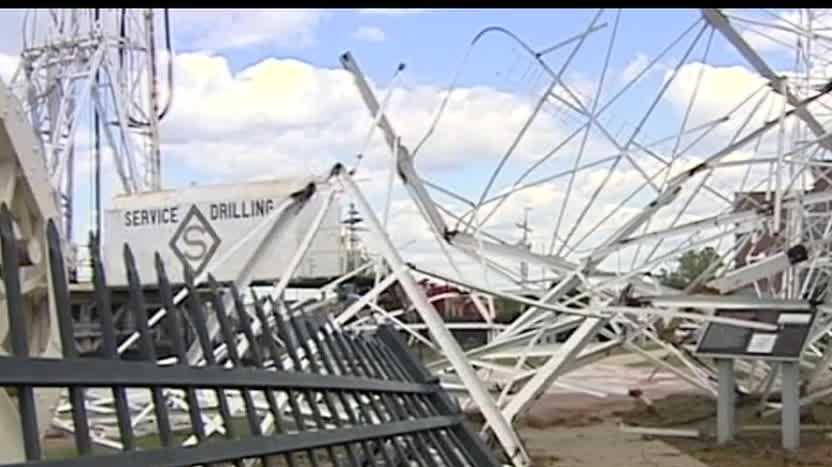 Storms destroy historic oil derricks at Oklahoma History Center