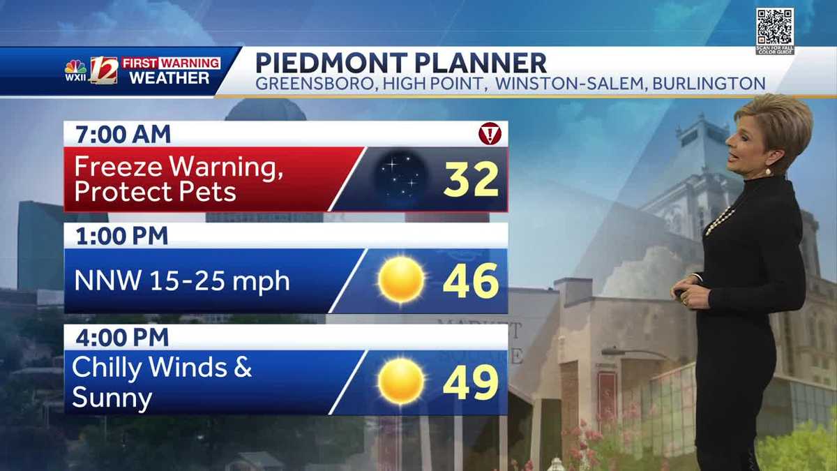 WATCH: Freeze warning for Wednesday and Thursday mornings