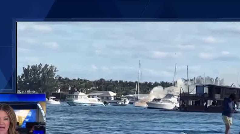 Crews extinguish boat fire on Peanut Island in Riviera Beach