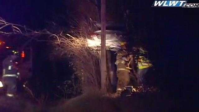 Car ends up in tree after driver swerves to avoid deer