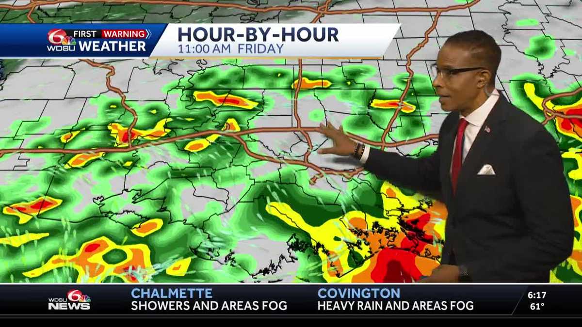 A mild, humid and rainy Friday