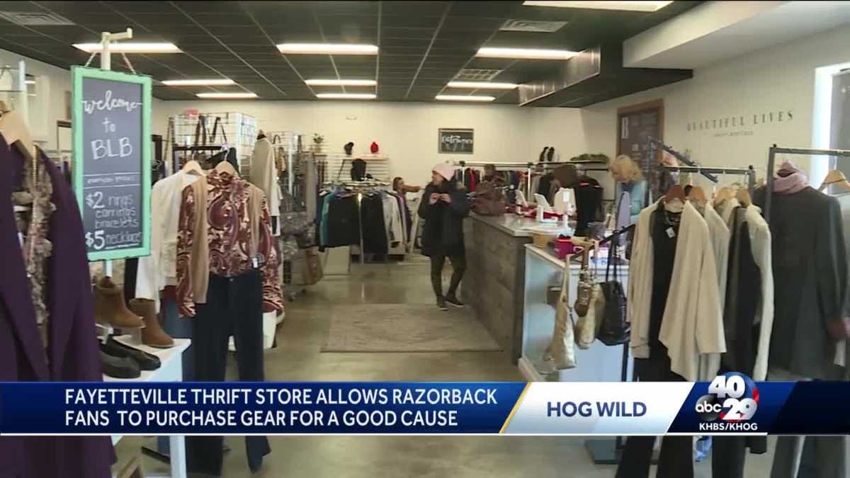 Fayetteville thrift store allows Razorback fans to purchase gear for a ...