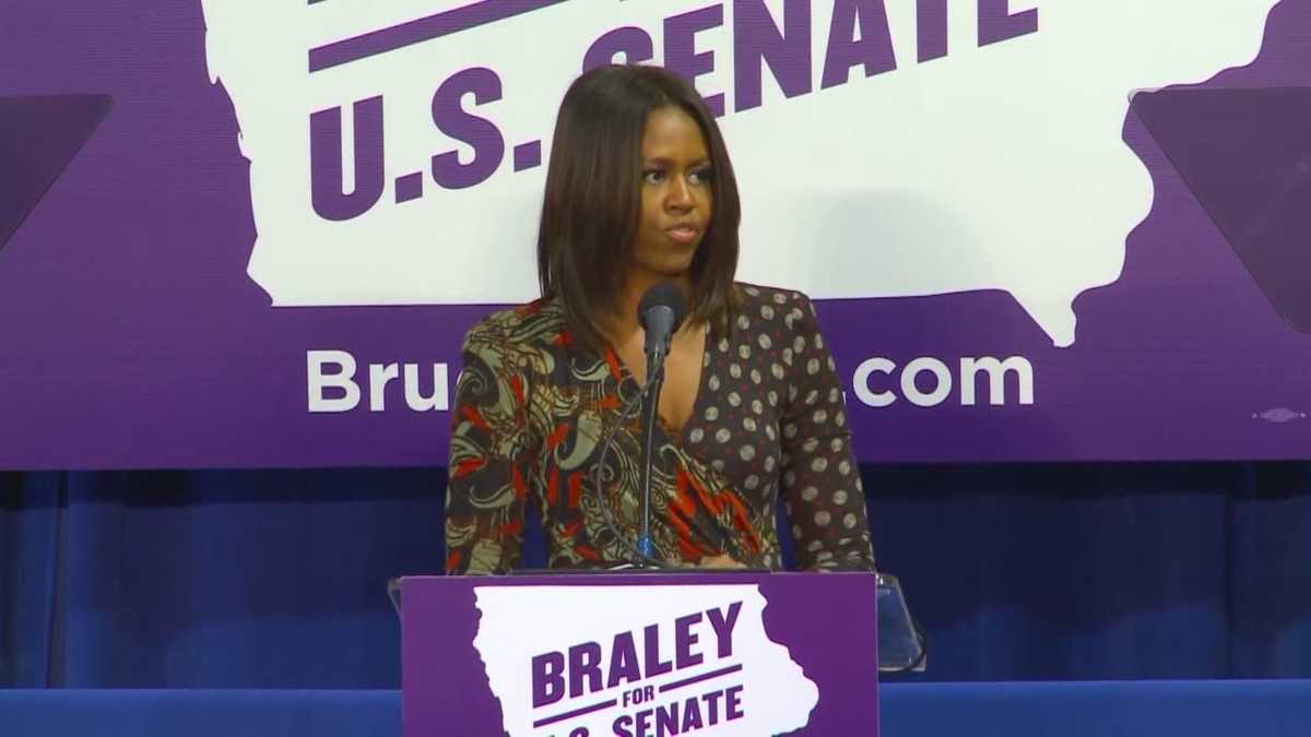 First lady Michelle Obama campaigns for Braley