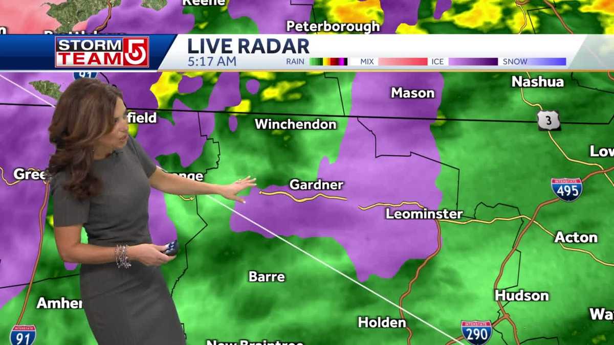 Video: Snow changes over to icy rain