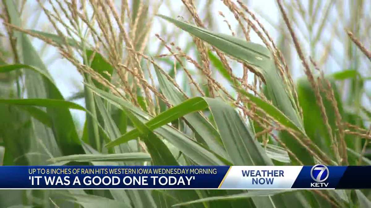 Up to 8 inches of rain hits western Iowa Wednesday morning