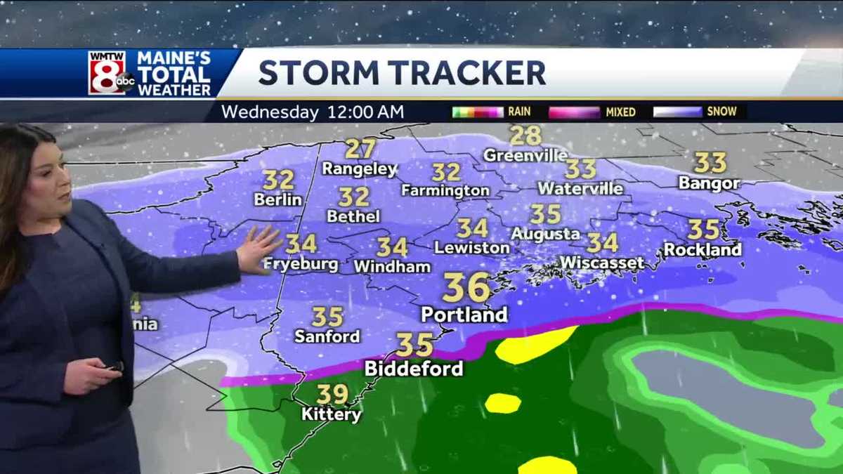 Some snow overnight, melting with a warm up Wednesday