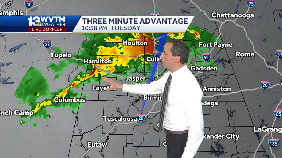 Alabama severe weather forecast storms impact Birmingham Tuscaloosa