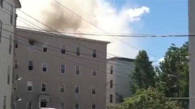 Crews battle Lewiston fire