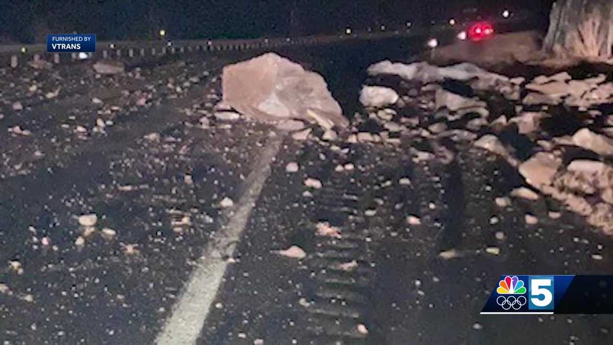 Falling rocks force closure of stretch of major Vermont highway