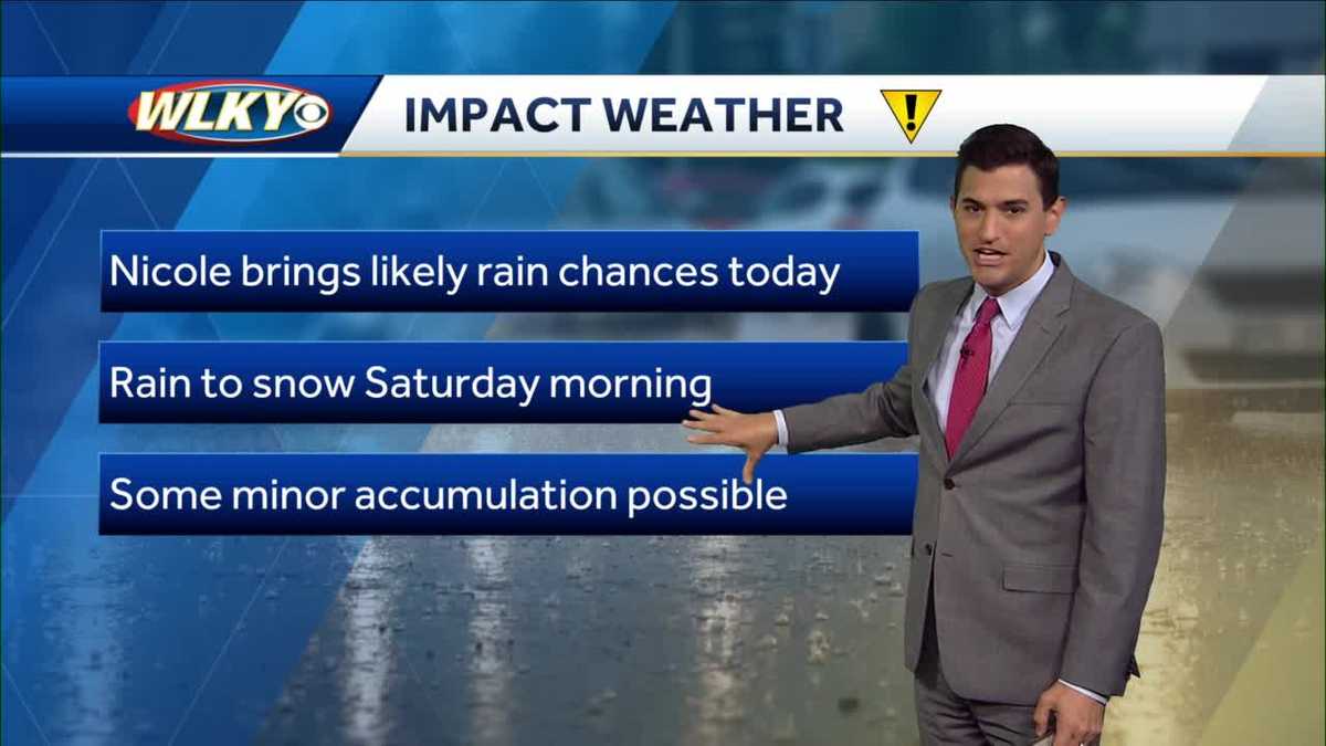 Rain Friday, snow chances tomorrow