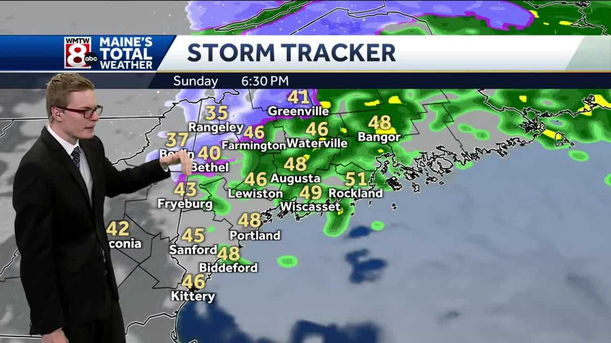 Wet & wintry weather for some throughout Sunday