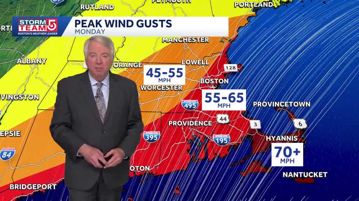 Video: Wind gusts to approach 45+ mph gusts Monday