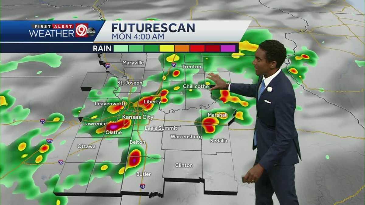 Spotty evening showers, storms possible overnight